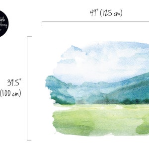 Landscape Wall Decor, Scenery Reusable Wall Sticker, Mountain View ...