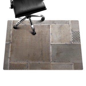 Metal Perforations Desk Chair Mat, Brown Computer Chair Mat, Office ...