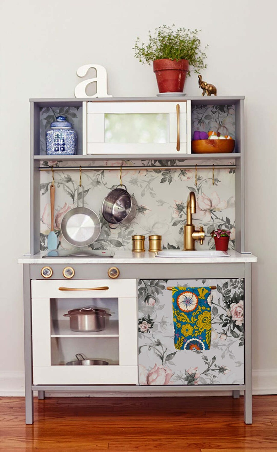 Decals for DUKTIG, Ikea, Retro Roses Sticker Set, PACK OF 4, Furniture ...