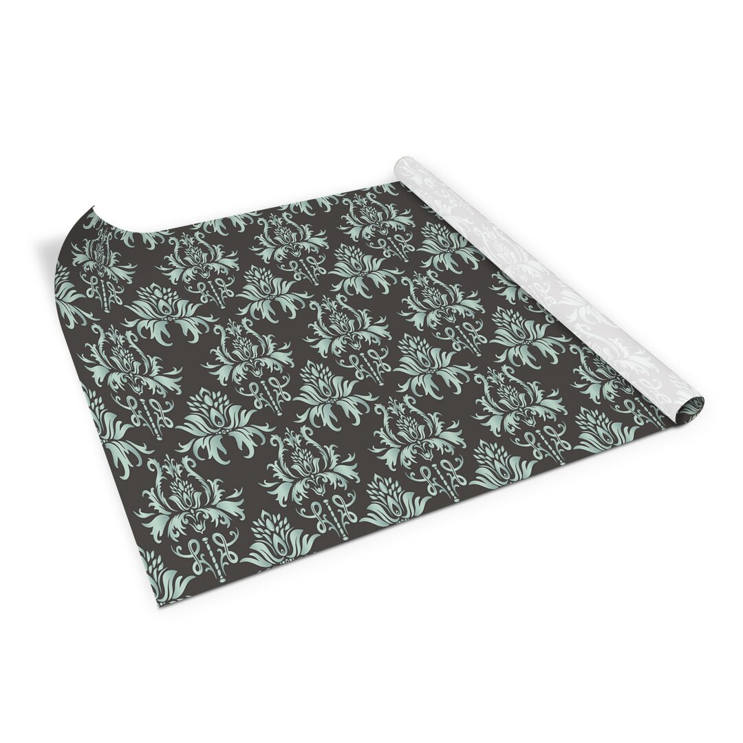 Floral Damask Pattern Veneer Sheets, Self Adhesive Foil, Size 39.8x19.7 ...