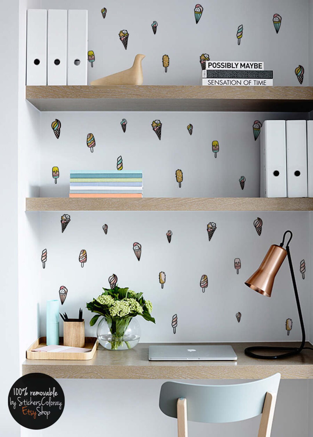 Popsicle Wall Decor, Ice Cream Wall Decal, Colorful Dessert Wall ...