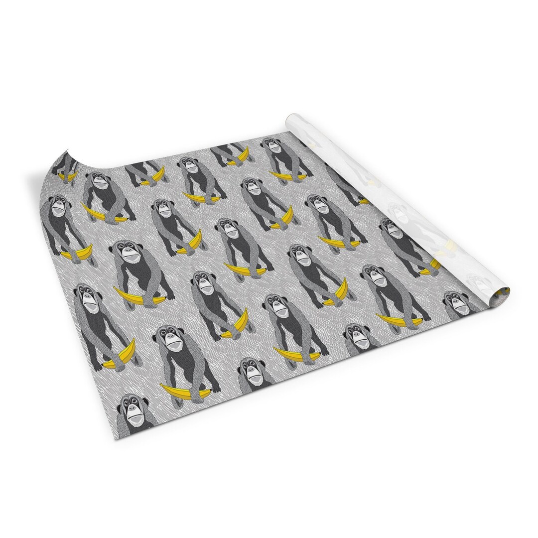 Monkey Chimpanzee Banana Veneer Sheets, Furniture Sticker, Size 39.8x19 ...
