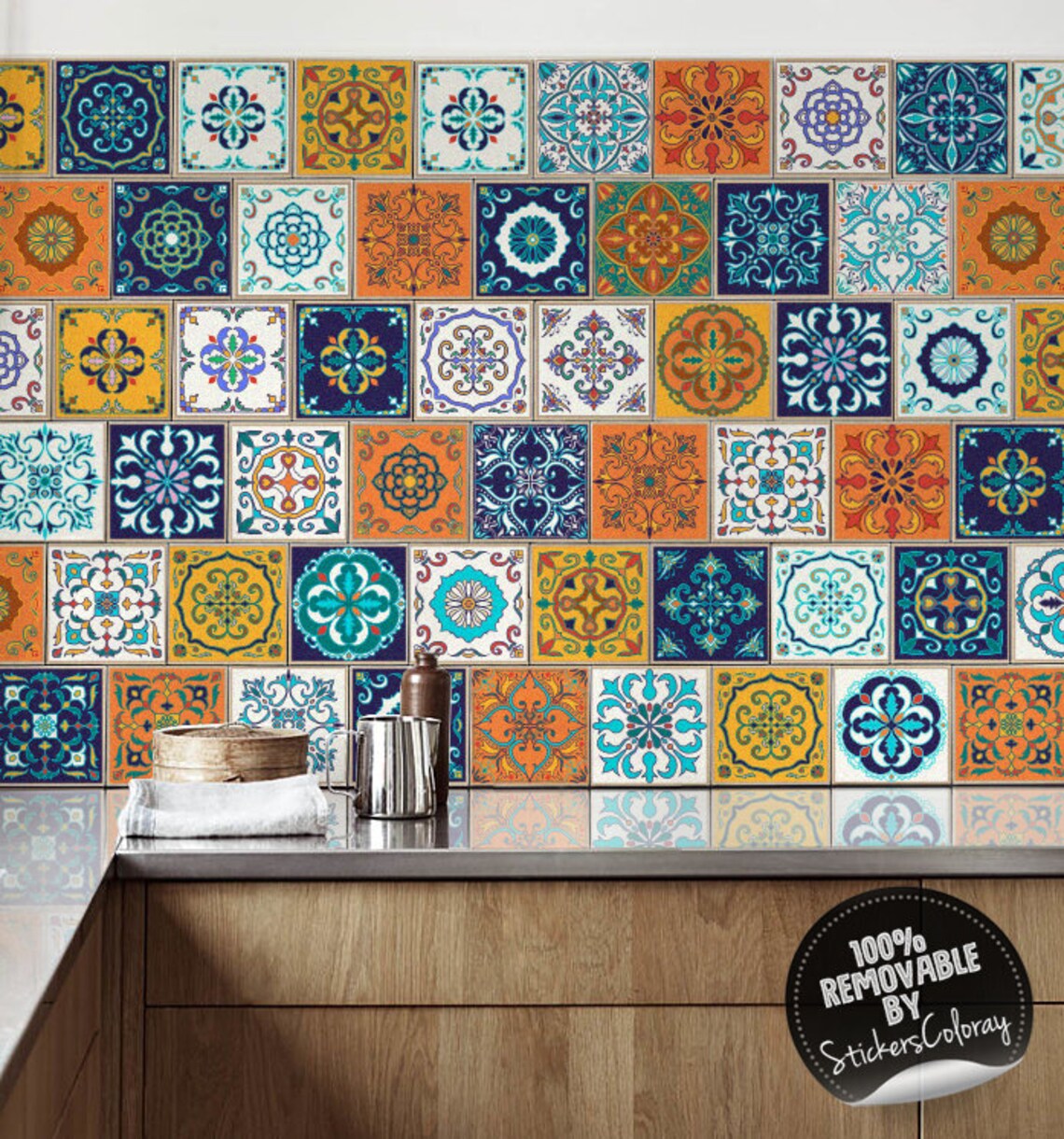 Azulejos Portuguese Tile Stickers, PACK OF 24, Removable, Lisbon ...