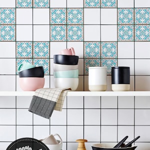 Azulejos Portuguese Tile Stickers, Removable, PACK OF 24, Ethnic ...