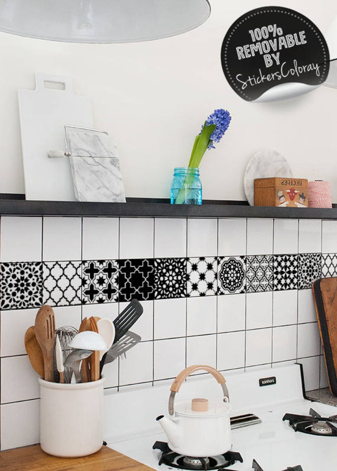 White tile stickers store