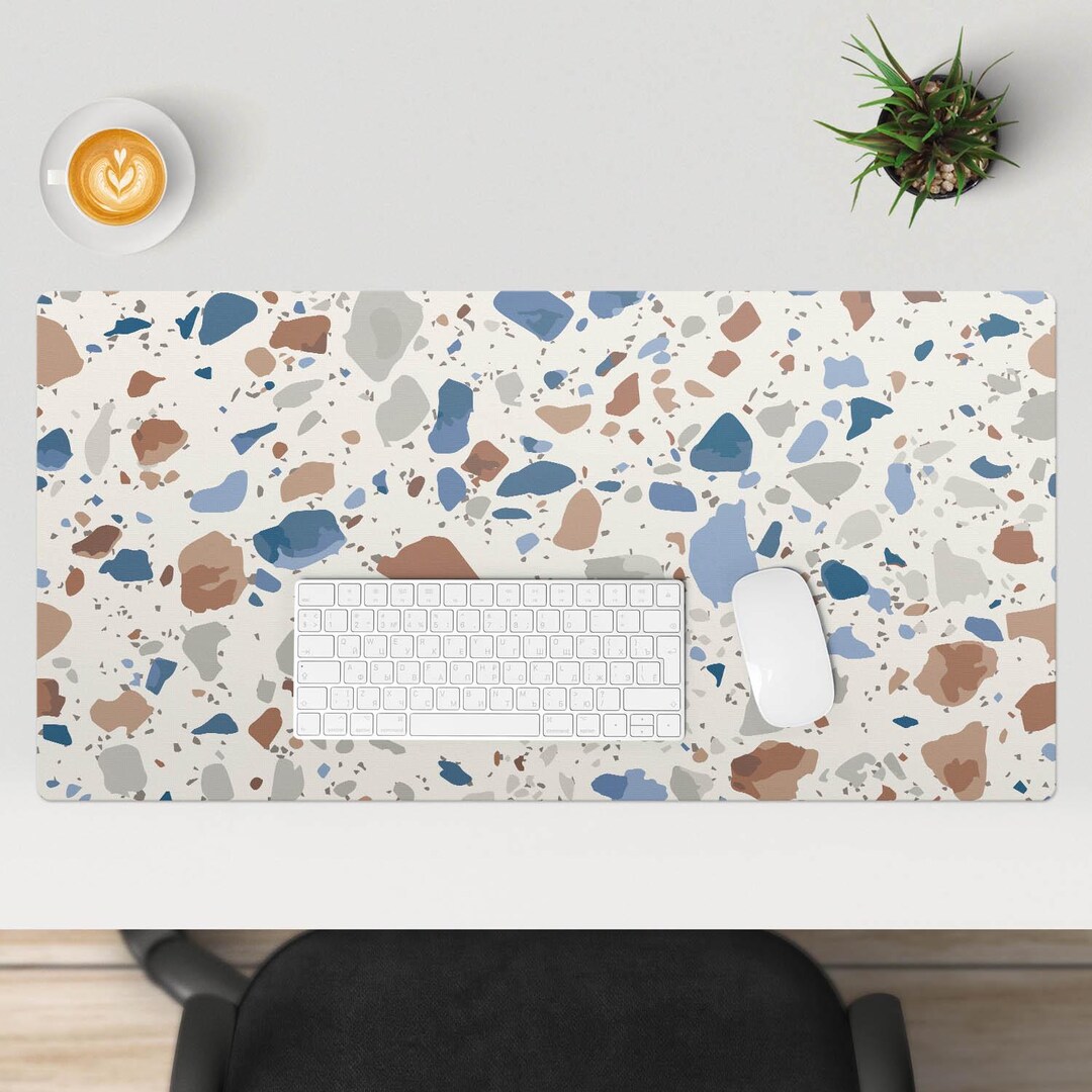Terazzo in Pastels Desk Pad, Multicolored Desk Cover, Table Protector ...