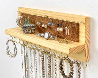 Jewelry Organizer Wall Mounted Necklace Bracelet Earring - Etsy