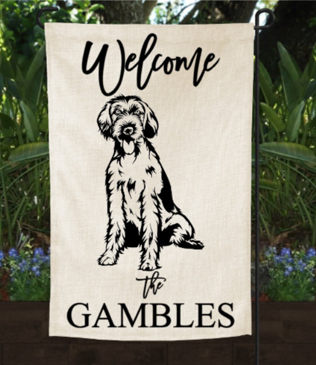 German Wirehair Pointer Garden Flag, Custom German Wirehair Pointer ...