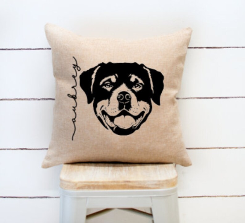 Rottie Pillow, Personalized Rottweiler Throw Pillow, Rottweiler Dog ...