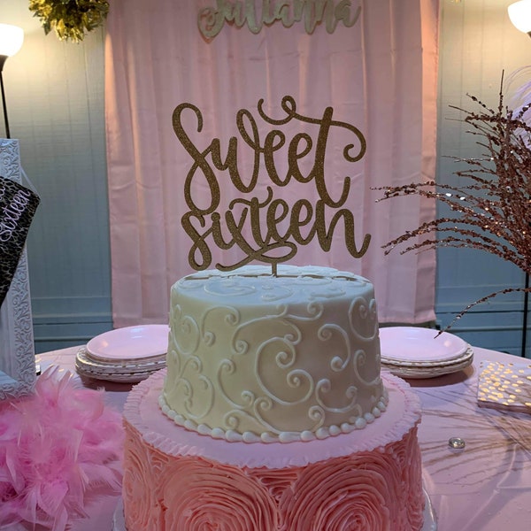 16 Cake Topper - Etsy