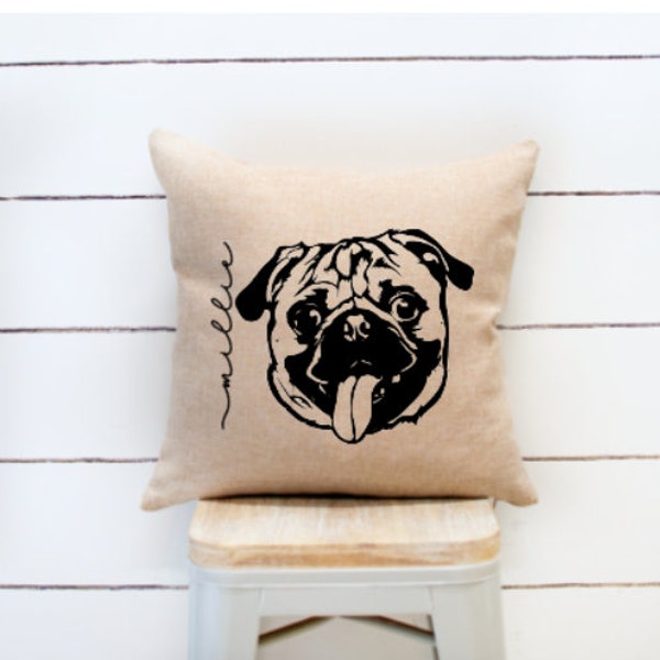 Pug Pillow - Etsy