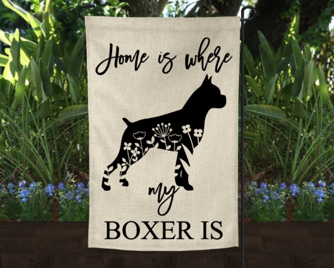 Boxer Dog Garden Flag, Custom Boxer Dog , Floral Boxer Dog Flag, Porch ...