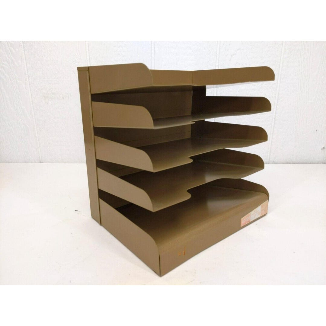 Vintage Office Industrial Steel Metal Desktop File Letter Sorter 5 ...