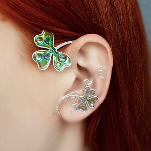 Shamrock Ear Cuff No Piercing, Irish Clover Ear Wrap, St Patrick's Day Earring - Etsy