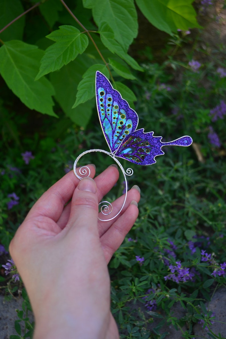 Purple Butterfly Ear Cuff No Piercing Fairy Wing Earring - Etsy