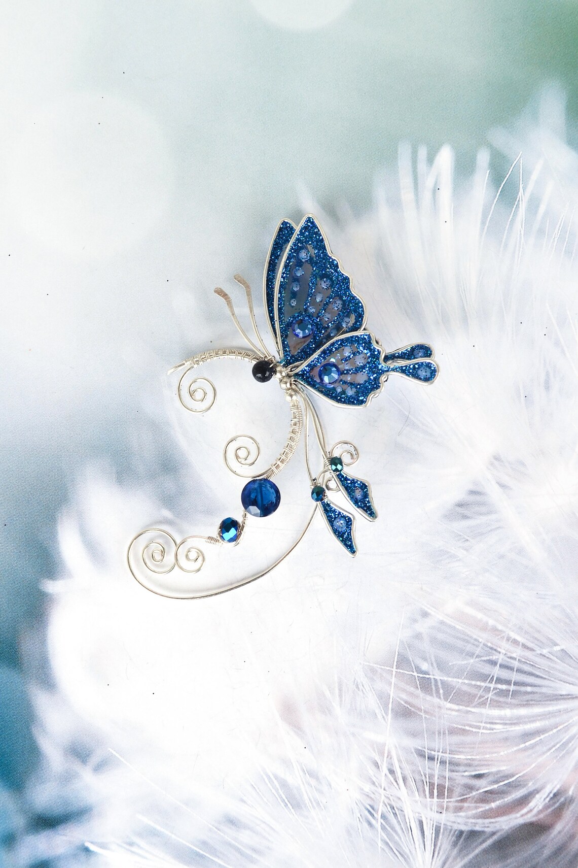 Blue Butterfly Ear Cuff Butterfly Ear Wrap Fairy Ear Cuff - Etsy