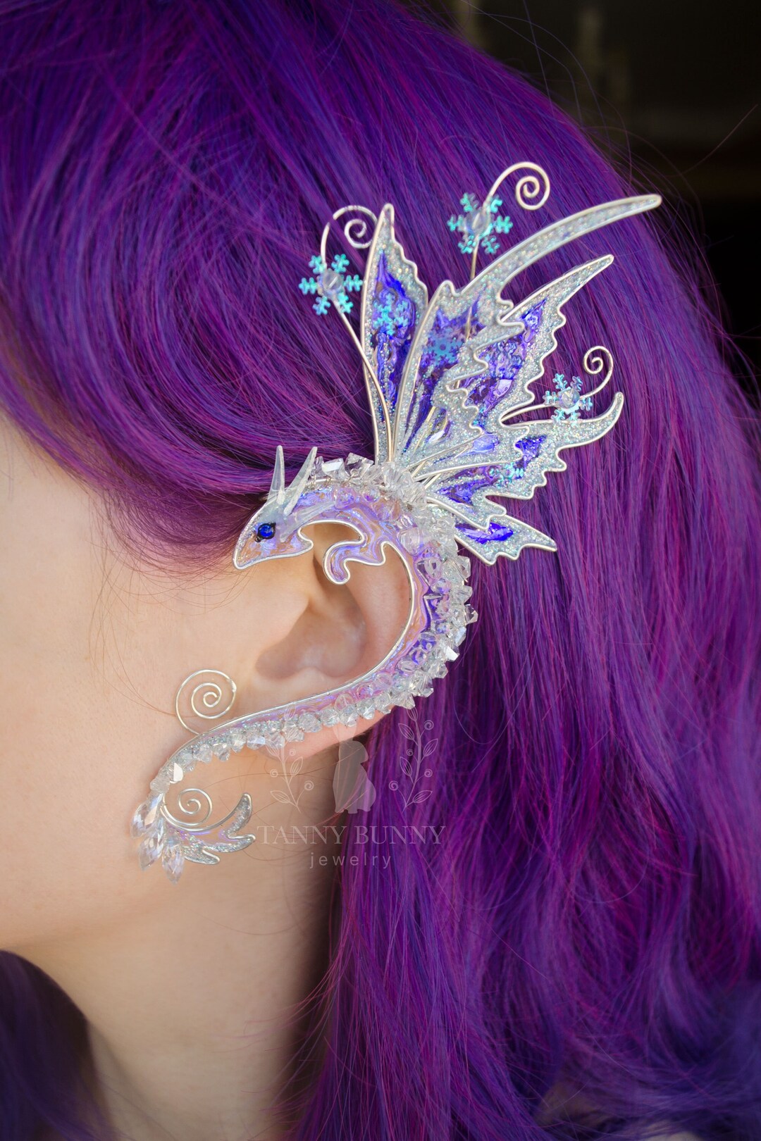 Ice Dragon Ear Cuff No Piercing, Winter Dragon Earring - Etsy