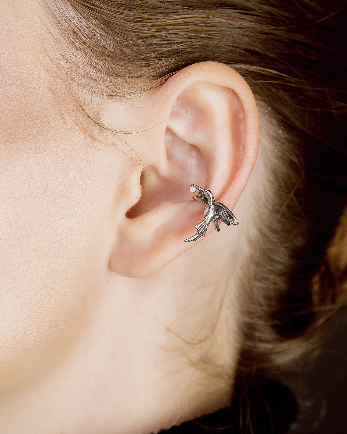 Humming Bird Ear Cuff Silver No Piercing Ear Cuff Earring - Etsy