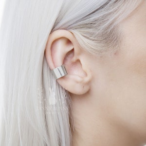 Silver Ring Ear Cuff No Piercing, Basic Wide Ear Cuff - Etsy