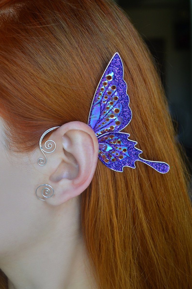 Purple Butterfly Ear Cuff No Piercing Fairy Wing Earring - Etsy