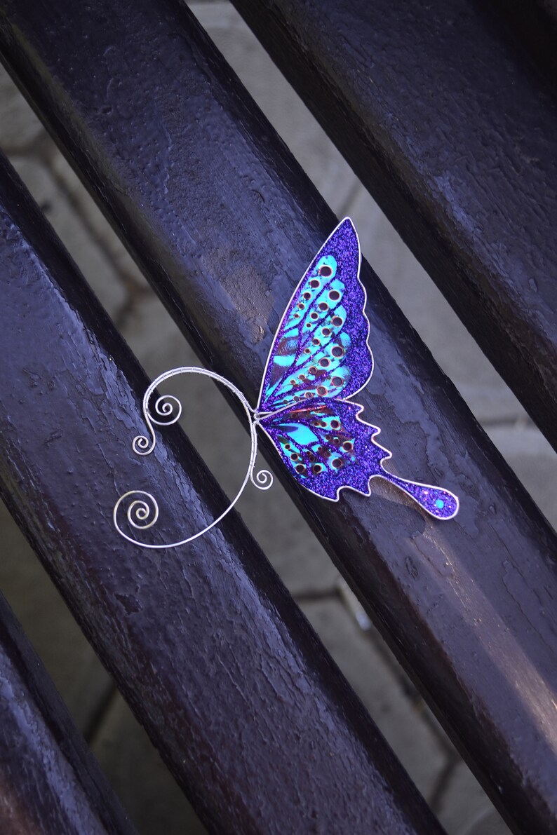 Purple Butterfly Ear Cuff No Piercing Fairy Wing Earring - Etsy