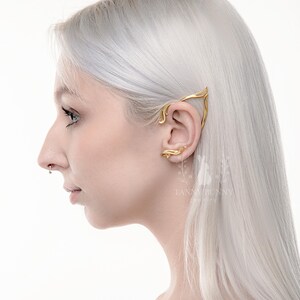Elf Ear Cuff Silver, Gold Plated 18K, Elven Ear Wrap No Piercing, Fairy Earring - Etsy