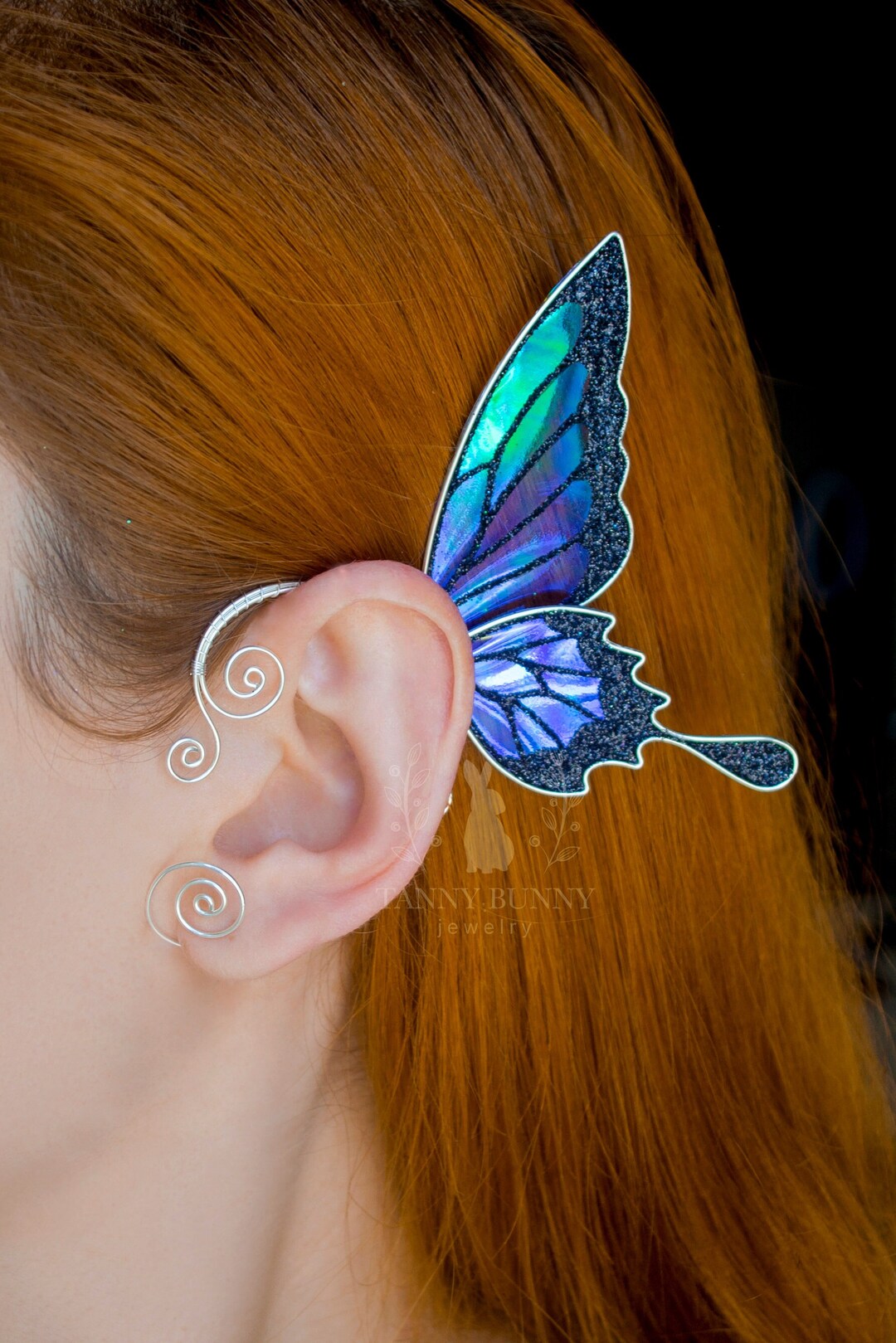 Blue Butterfly Ear Cuff No Piercing, Fairy Wing Earring - Etsy