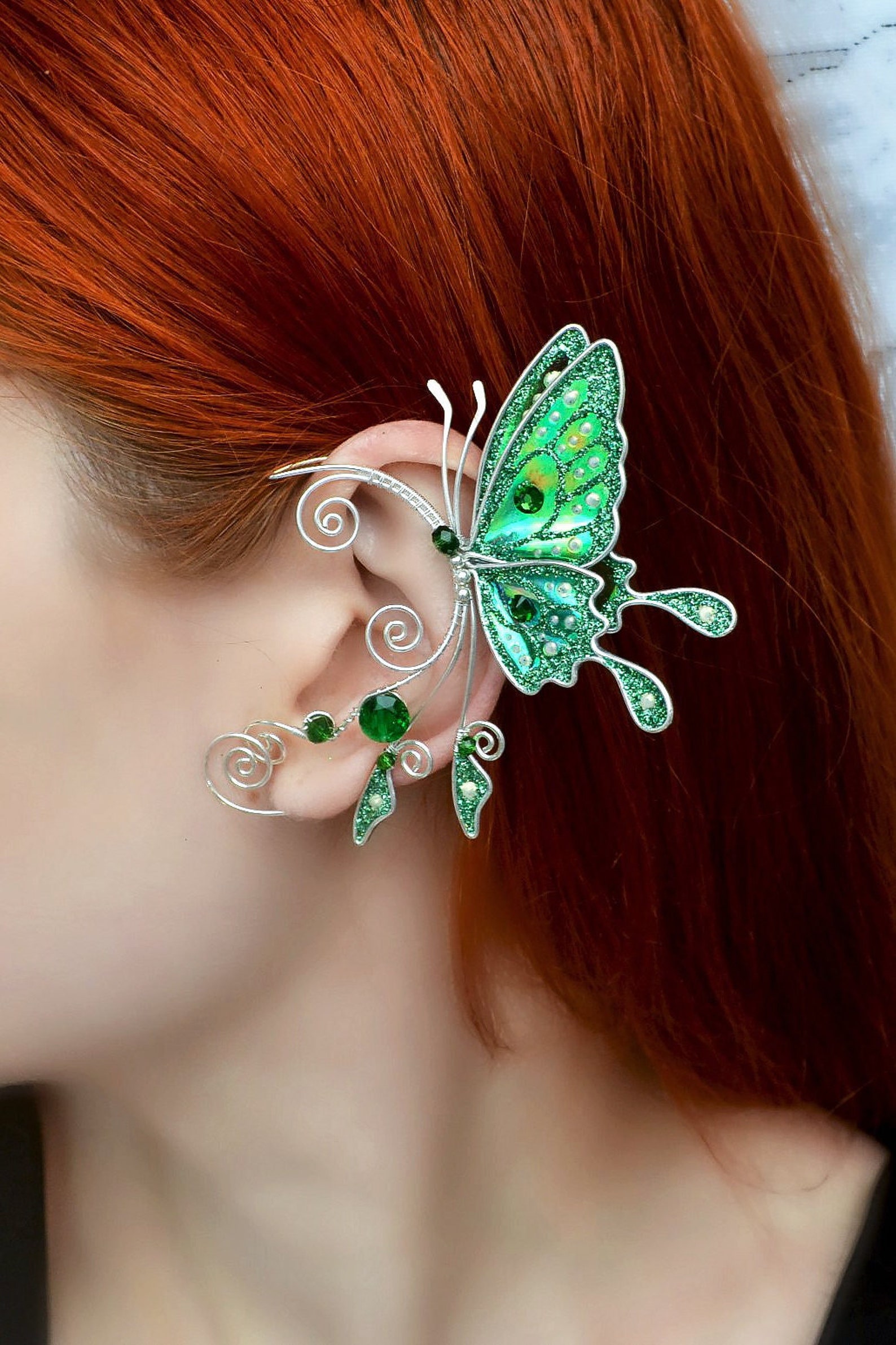 Blue Butterfly Ear Cuff Butterfly Ear Wrap Fairy Ear Cuff - Etsy