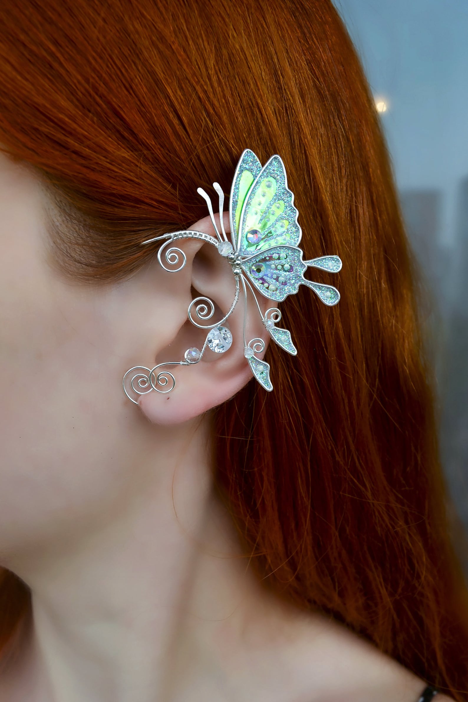 Blue Butterfly Ear Cuff Butterfly Ear Wrap Fairy Ear Cuff - Etsy