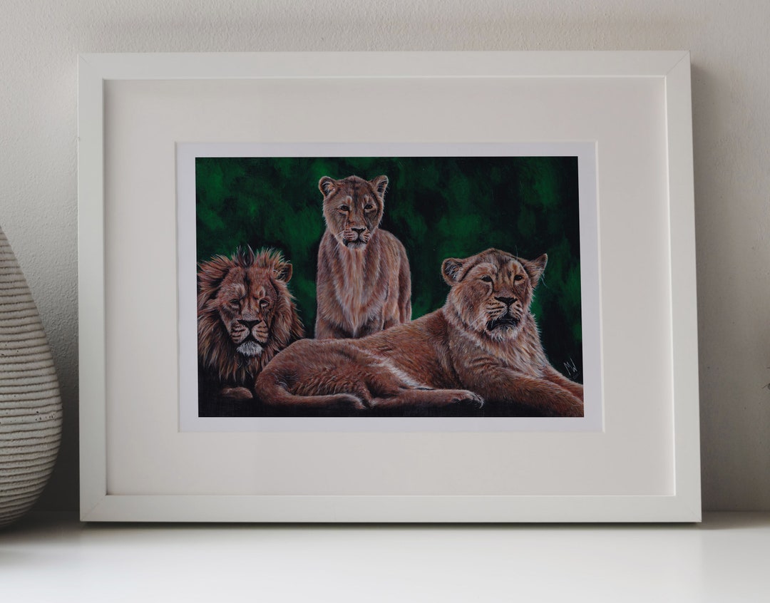 Lion Pride Print A4 / A3 Ilustración de obras de arte de - Etsy España