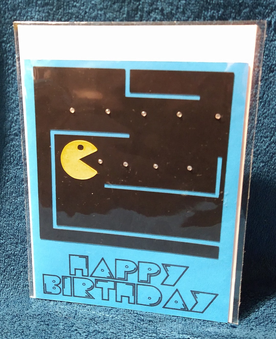 Pacman Birthday Card Handmade With Gems - Etsy