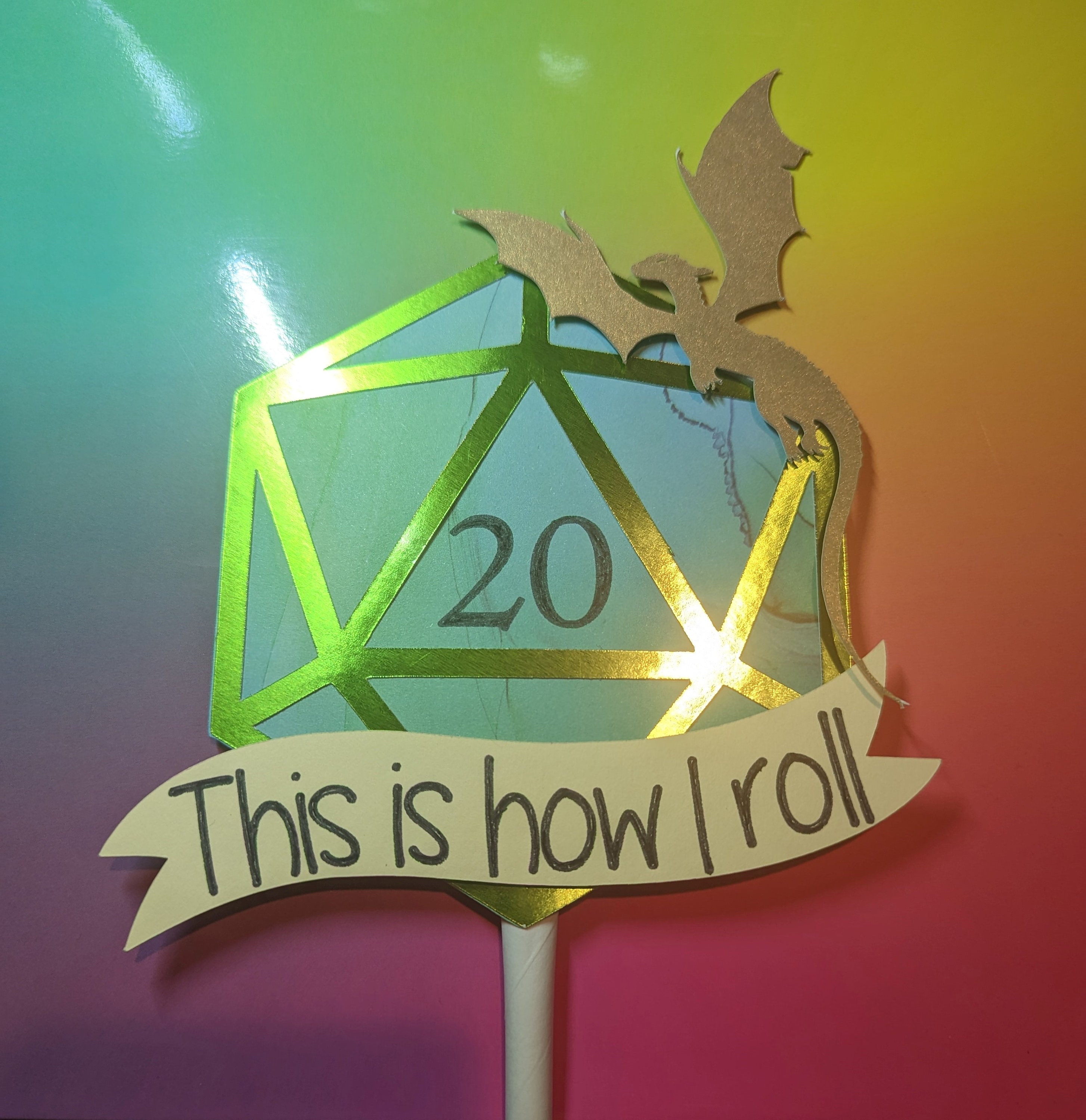 D&D Dice D20 and Dragon Cake Topper - Etsy