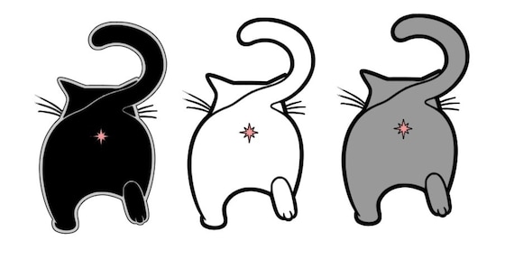 Cat Butt Decals | Etsy