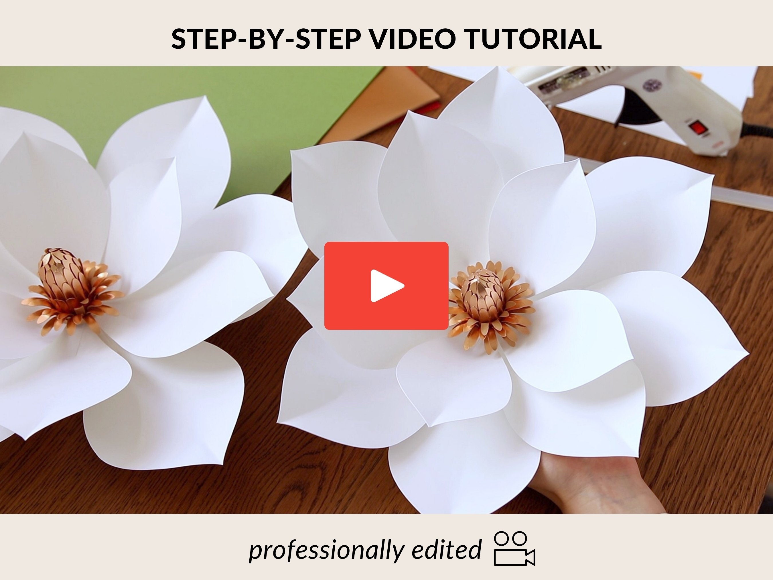 Magnolia Paper Flower SVG Templates, Magnolia Svg, Paper Flower Svg ...