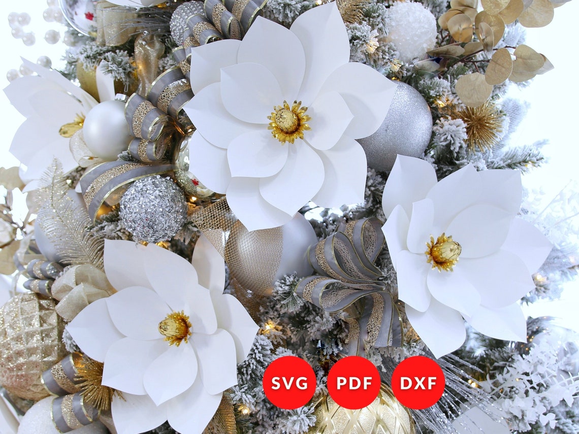 Magnolia Paper Flower SVG Templates Magnolia Svg Paper - Etsy
