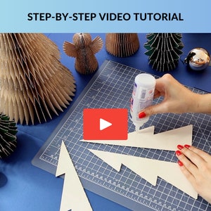 Paper Christmas Tree Templates and Tutorial, Honeycomb Christmas Trees ...