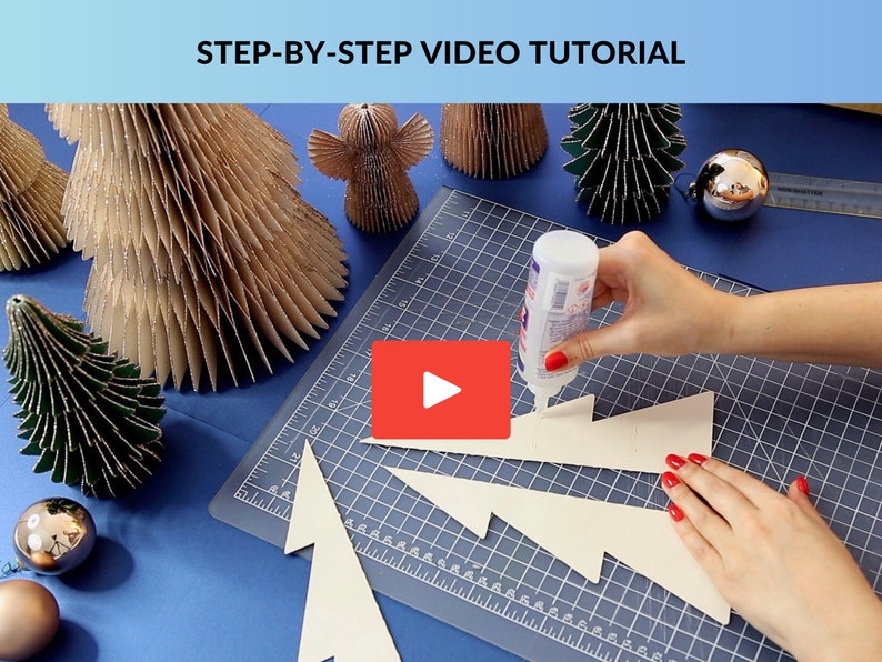 Paper Christmas Tree Templates and Tutorial, Honeycomb Christmas Trees ...