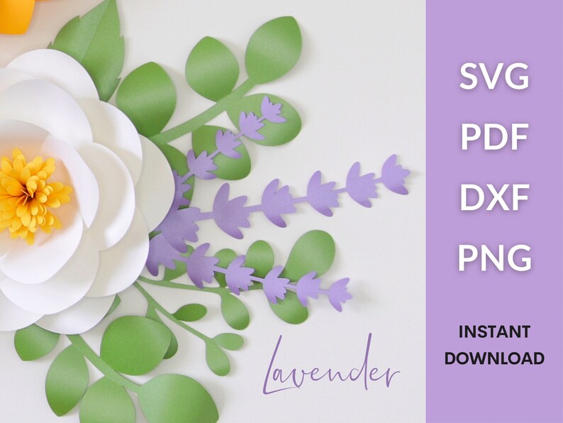 Lavender SVG, Paper Lavender Flowers, Lavender Paper Flower, Floral Svg ...