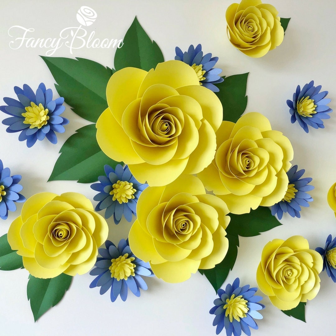 Paper Roses / Paper Flower Set / Large Paper flowers / Paper | Etsy