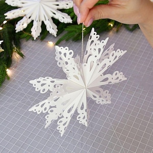 3D Paper Snowflake SVG PDF, Paper Snowflake Pattern and Tutorial, DIY ...