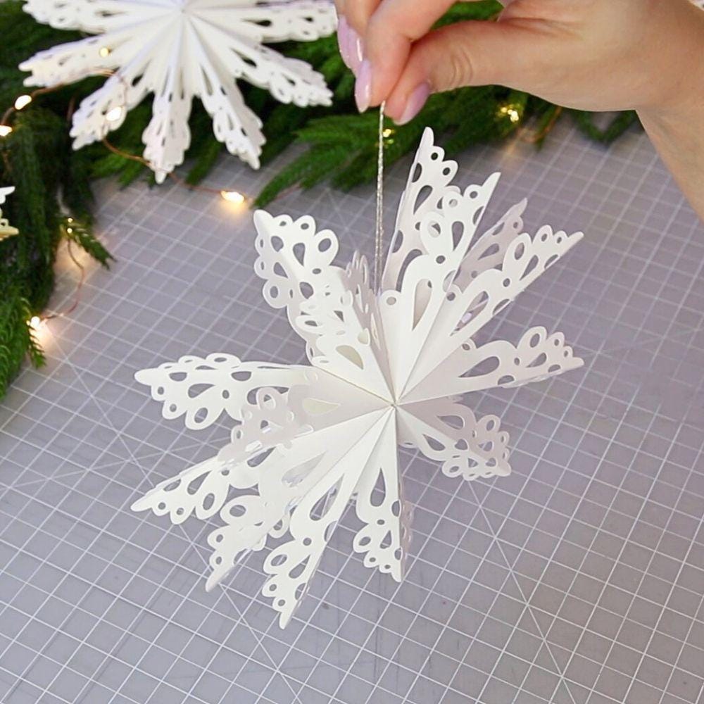 3D Paper Snowflake SVG PDF, Paper Snowflake Pattern and Tutorial, DIY ...