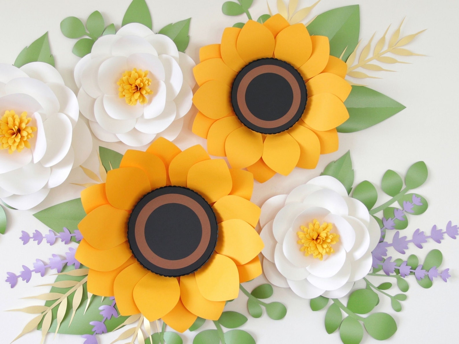 Paper Sunflower SVG Template, Sunflower Svg, Sunflower Template Svg ...