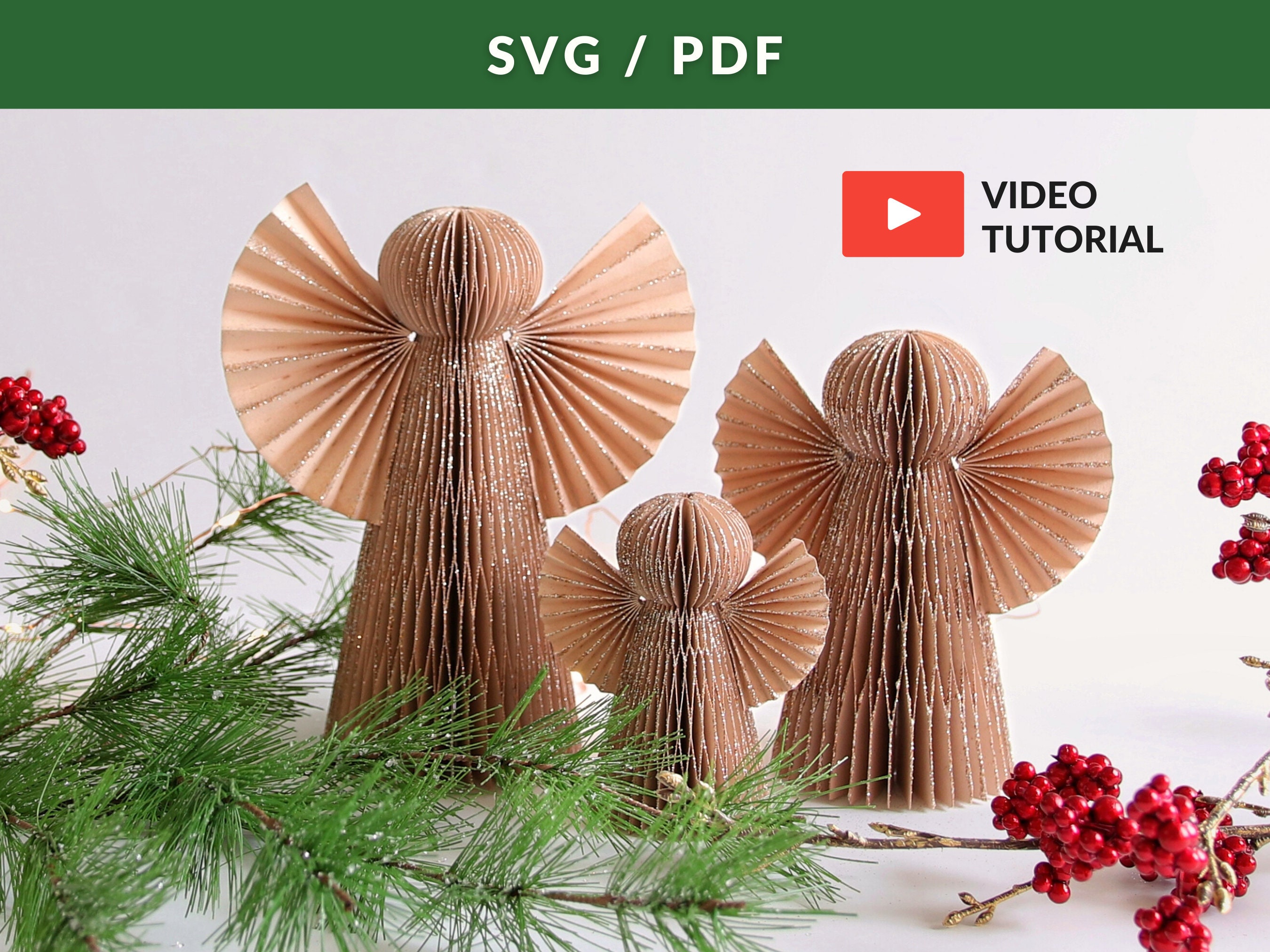 3D Angel SVG PDF, Paper Angel Template and Tutorial, DIY Paper ...