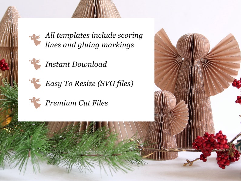 3D Angel SVG PDF, Paper Angel Template and Tutorial, DIY Paper ...