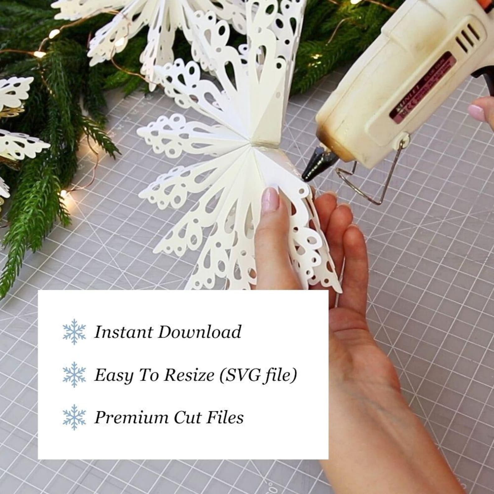 3D Paper Snowflake SVG PDF, Paper Snowflake Pattern and Tutorial, DIY ...