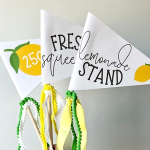 Lemonade Stand Pennant Flag, Lemonade Printable, DIY Pennant, Printable ...