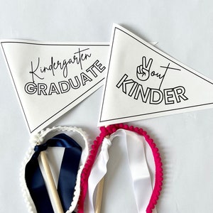 Kindergarten Graduate Pennant Flag, Peace Out Kinder, DIY Pennant ...