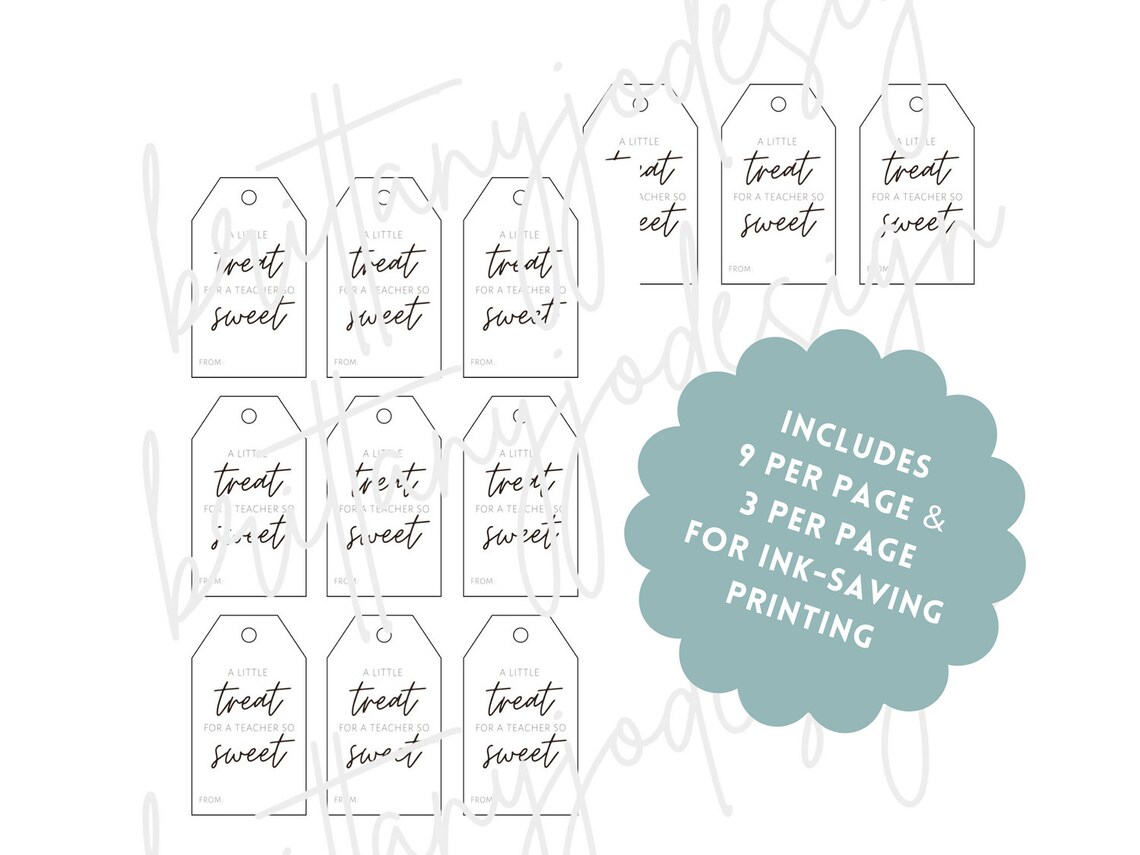 A Little Treat for a Teacher so Sweet Gift Tags Teacher Gift - Etsy