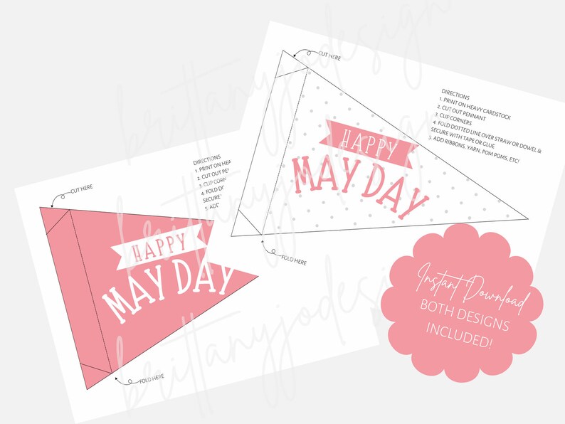 May Day Pennant Flag DIY Pennant May Day Basket Flag - Etsy