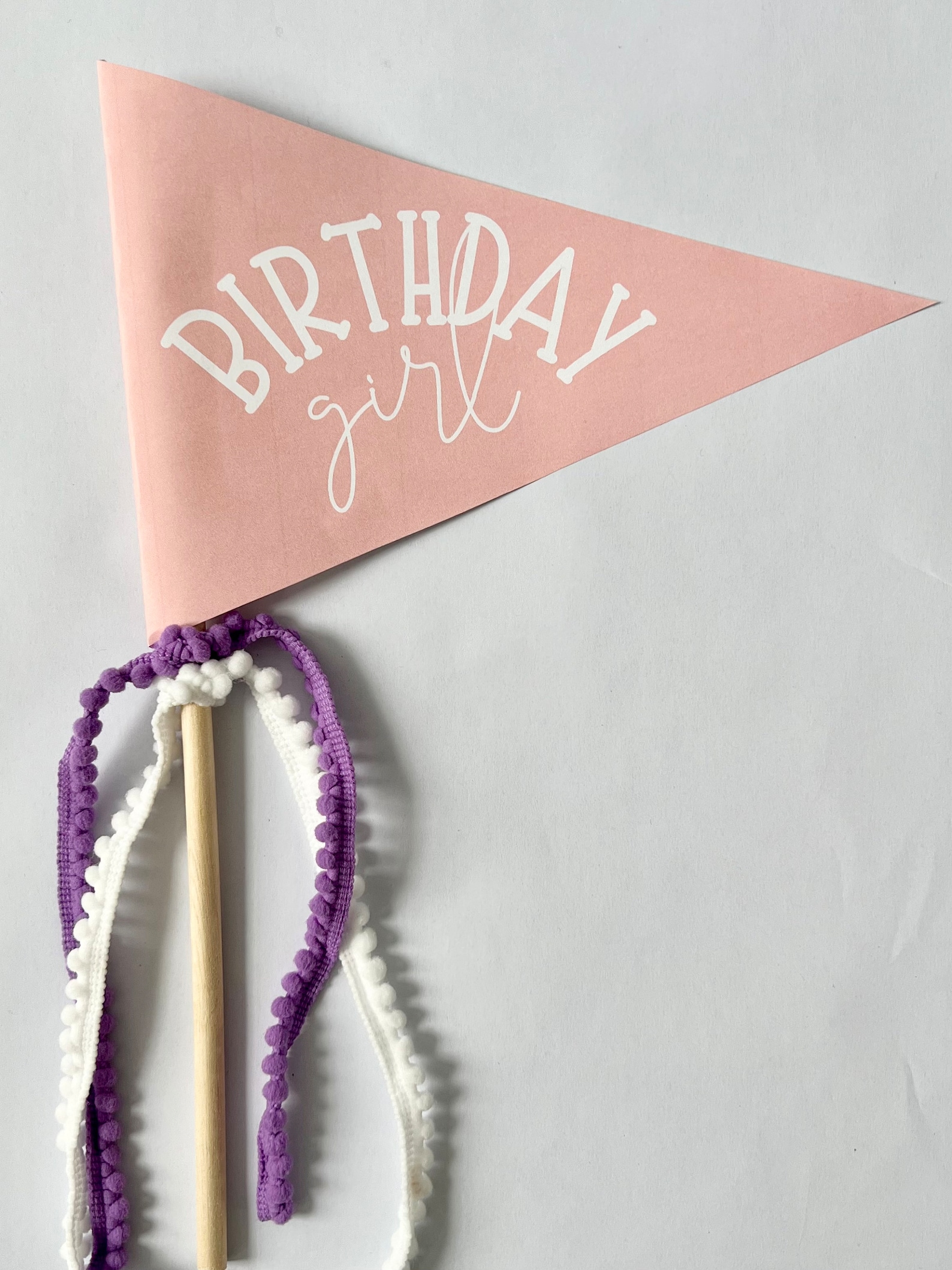 Birthday Girl Pennant Flag, Printable Pennant, DIY Pennant, Birthday ...